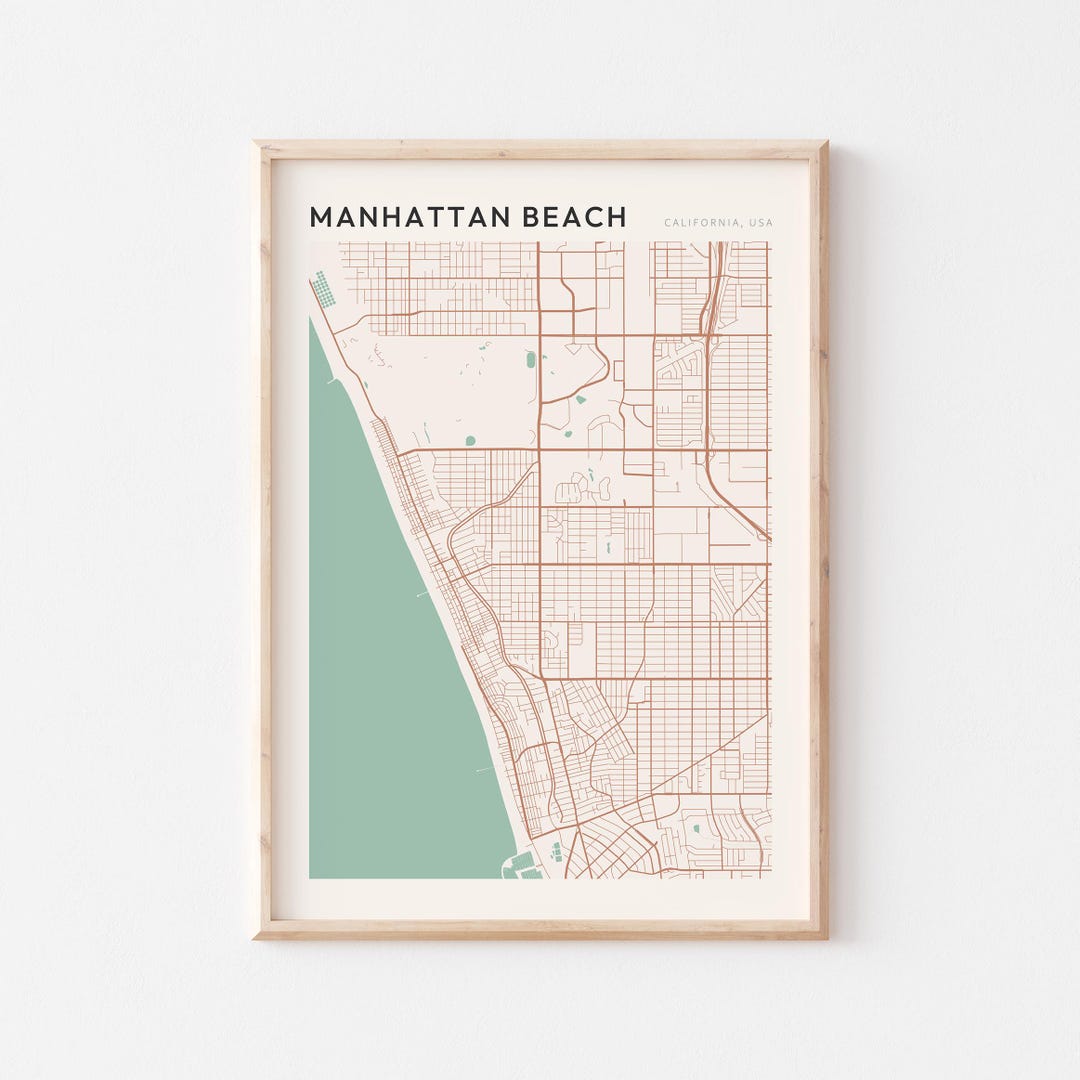 Manhattan Beach Map Poster, Manhattan Beach Print, Manhattan Beach ...