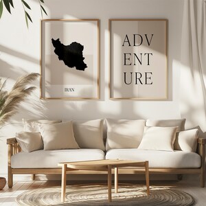 Iran Map Poster, Iran Print, Iran Map Print Minimalist Boho Wall Art ...