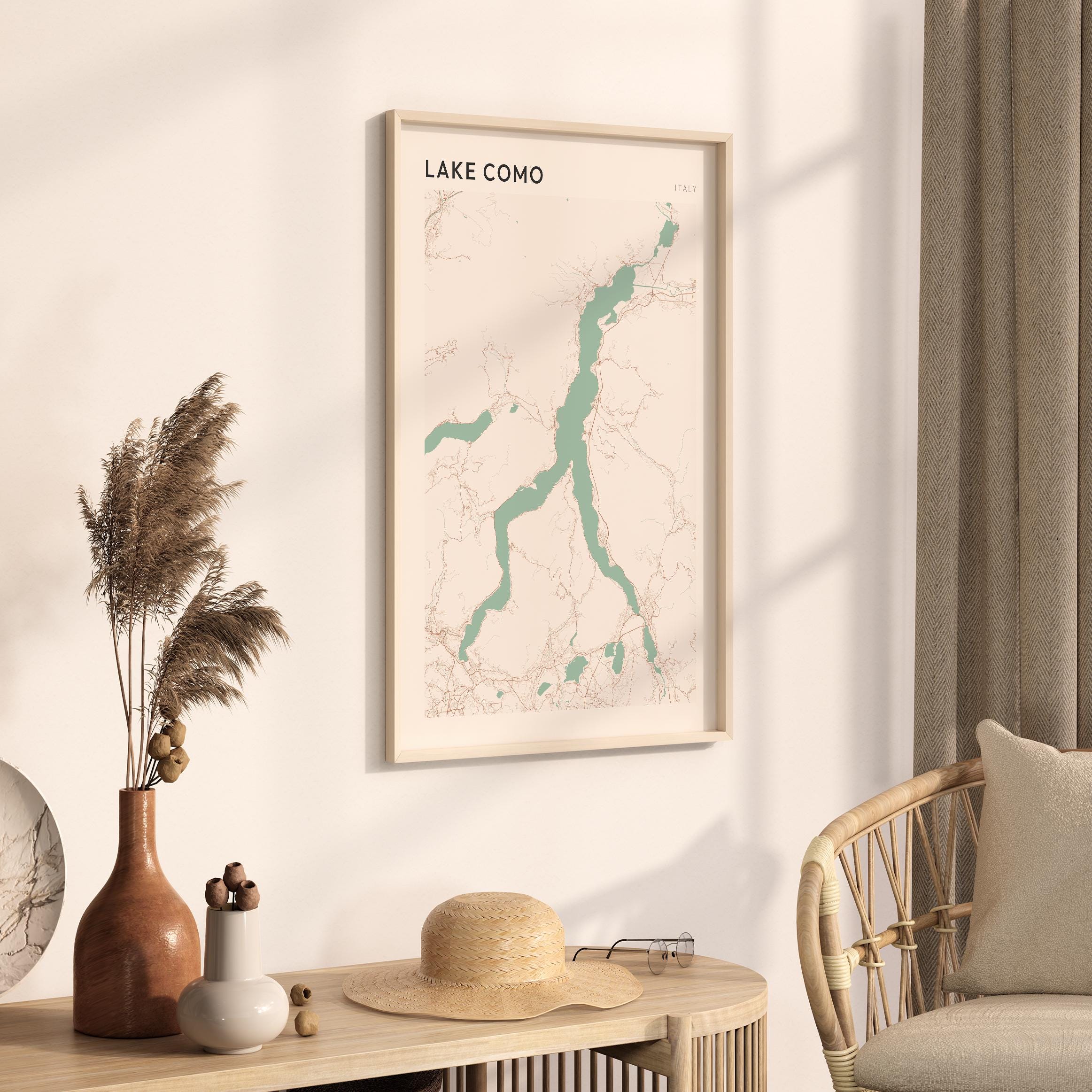 Lake Como Map Poster, Lake Como Print, Lake Como Poster, Lake Como Wall ...