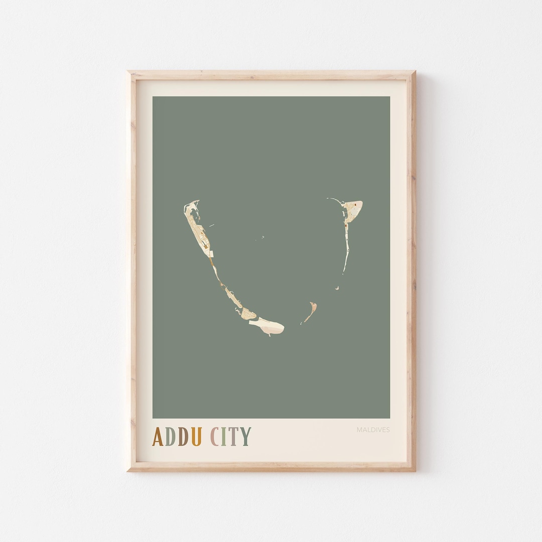 Addu City Map Poster, Addu City Print, Addu City Poster, Addu City Wall ...