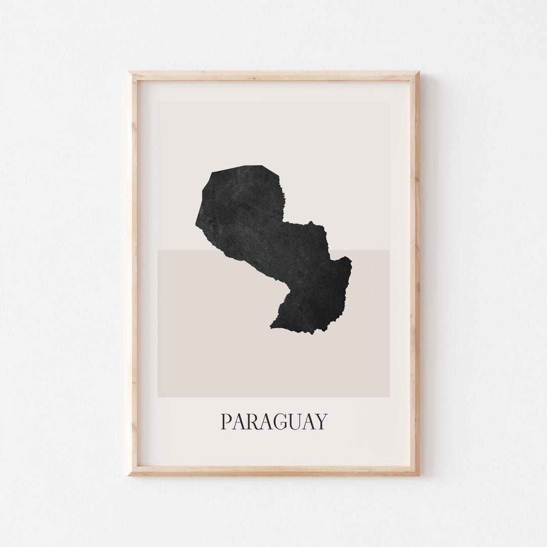 Paraguay Map Poster, Paraguay Print, Paraguay Map Print Minimalist Boho ...