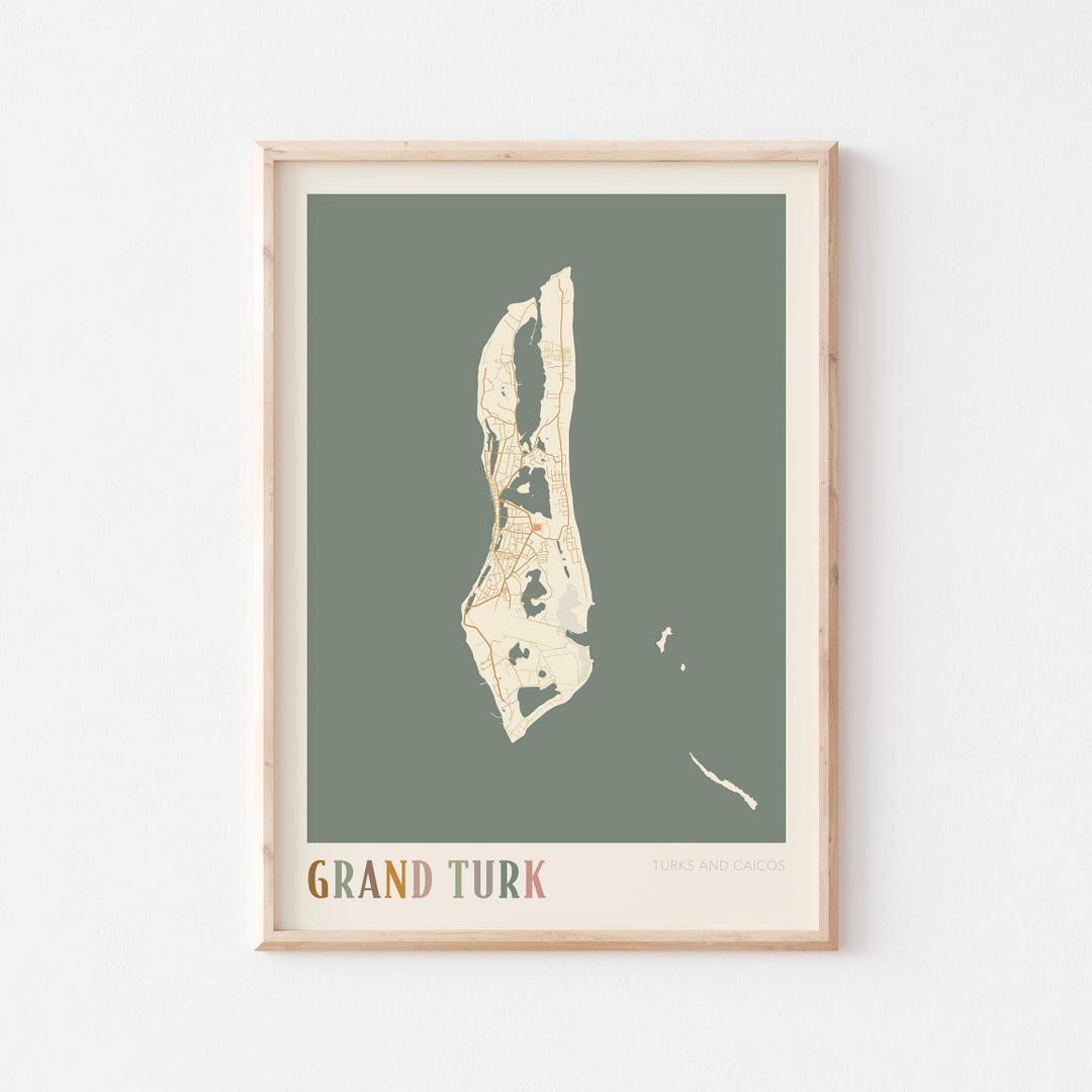Grand Turk Map Poster, Grand Turk Print, Grand Turk Poster, Grand Turk ...