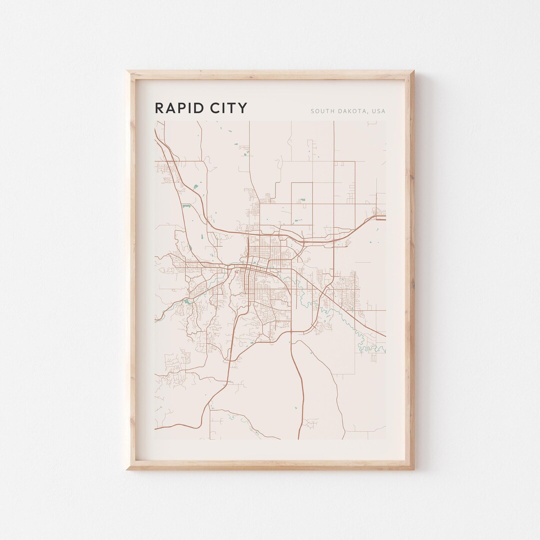 Rapid City Map Poster, Rapid City Print, Rapid City Poster, Rapid City ...