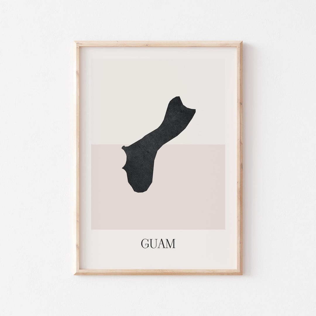 Guam Map Poster, Guam Print, Guam Map Print Minimalist Boho Wall Art ...