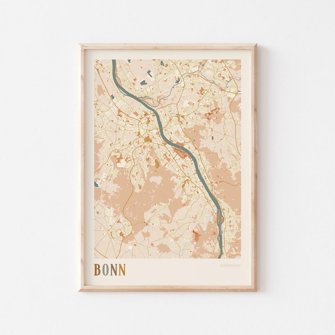 Bonn Map Poster, Bonn Print, Bonn Poster, Bonn Wall Art, Germany ...