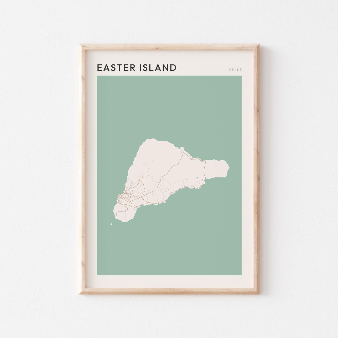 Easter Island Map Poster, Easter Island Print, Easter Island Poster ...