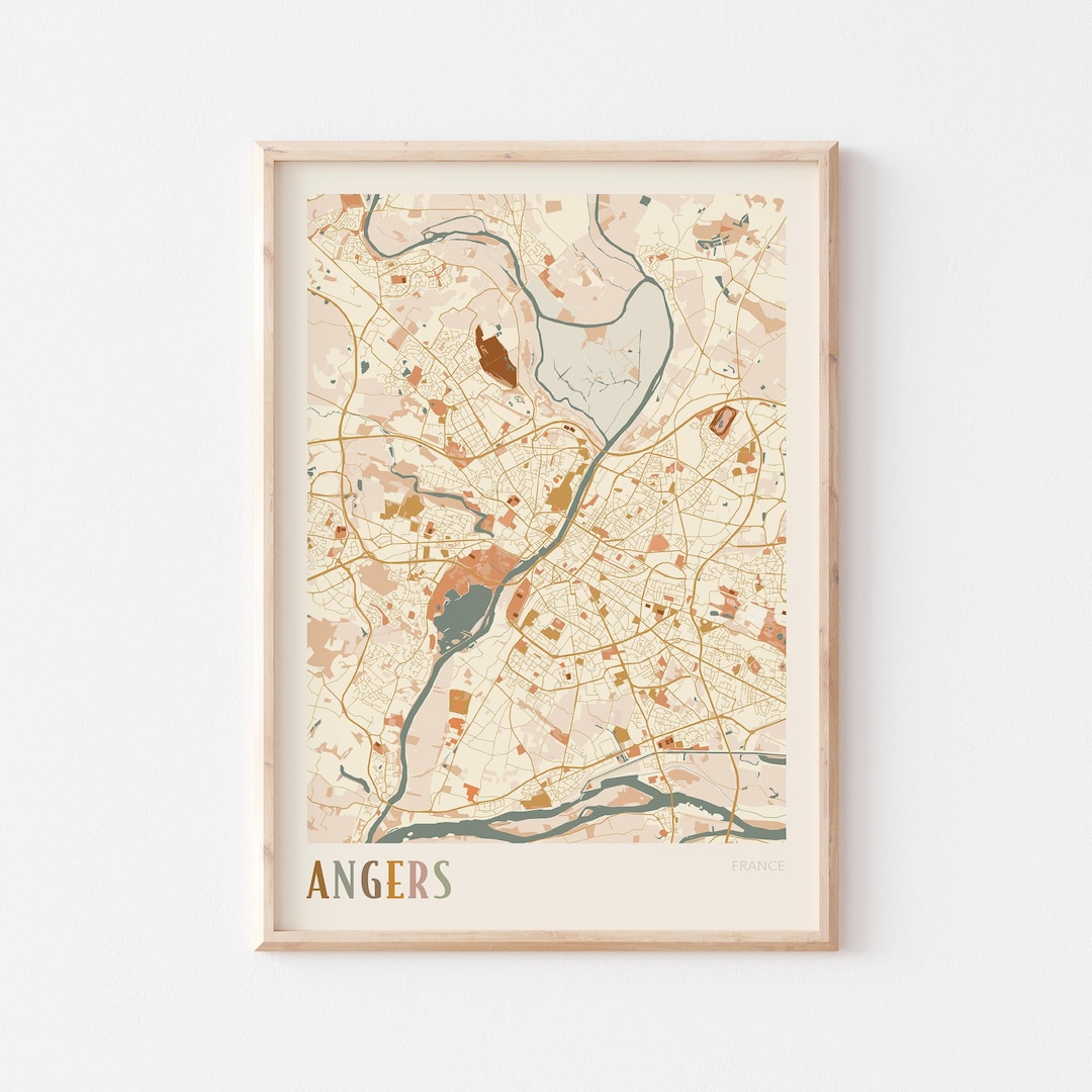 Angers Map Poster, Angers Print, Angers Poster, Angers Wall Art, France ...