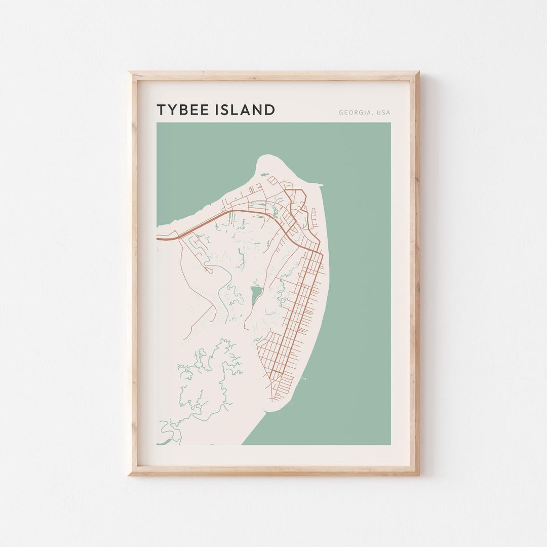 Tybee Island Map Poster, Tybee Island Print, Tybee Island Poster, Tybee ...