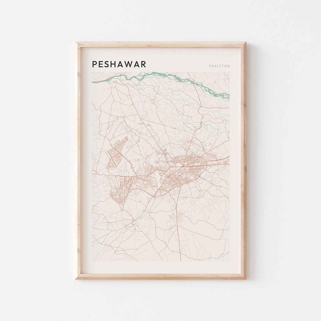 Peshawar Map Poster, Peshawar Print, Peshawar Poster, Peshawar Wall Art ...