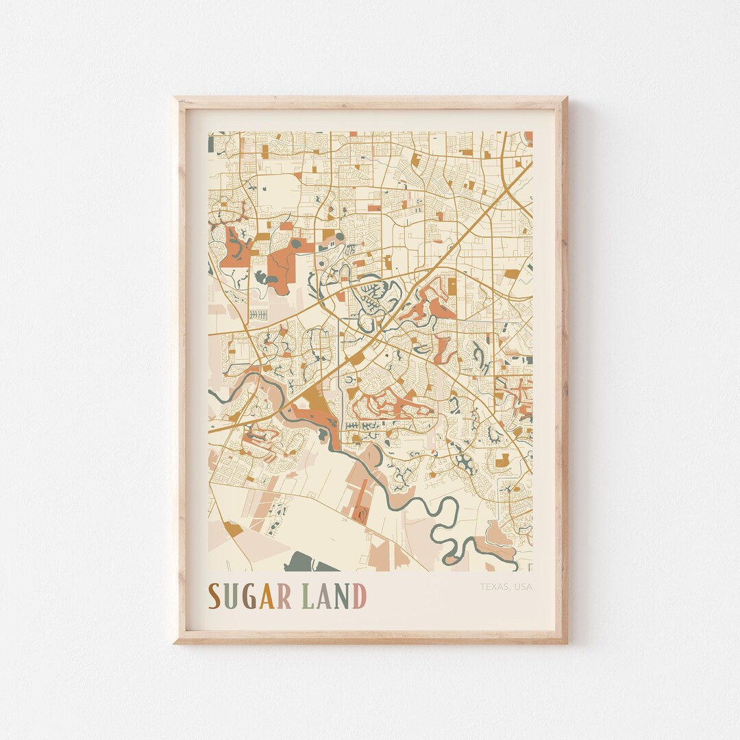 Sugar Land Map Poster, Sugar Land Print, Sugar Land Poster, Sugar Land ...