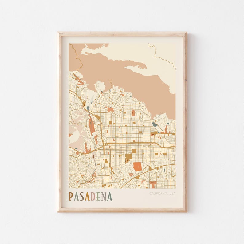 Pasadena Map Poster, Pasadena Print, Pasadena Poster, Pasadena Wall Art ...