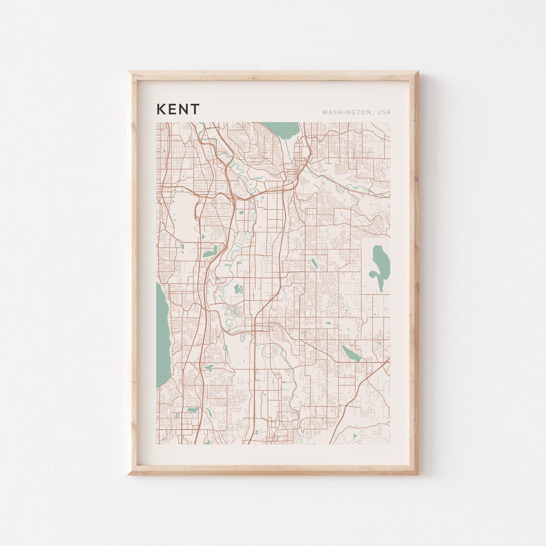 Kent Map Poster, Kent Print, Kent Poster, Kent Wall Art, Washington ...