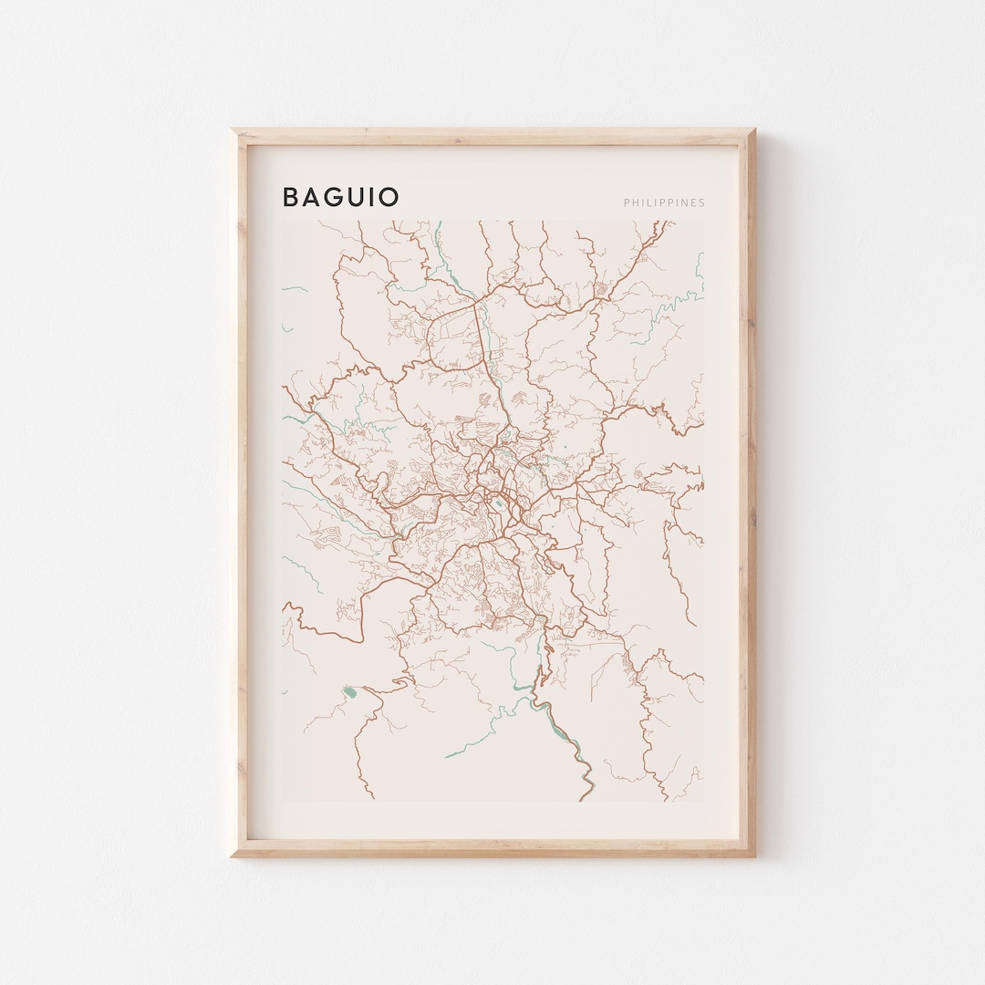 Baguio Map Poster, Baguio Print, Baguio Poster, Baguio Wall Art ...