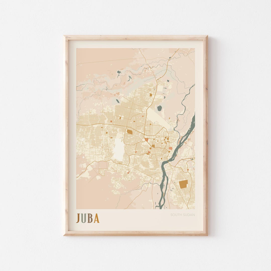 Juba Map Poster, Juba Print, Juba Poster, Juba Wall Art, South Sudan ...