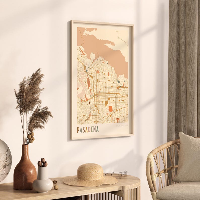 Pasadena Map Poster, Pasadena Print, Pasadena Poster, Pasadena Wall Art ...