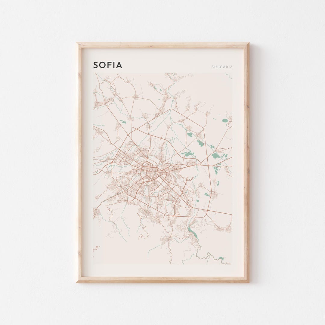 Sofia Map Poster, Sofia Print, Sofia Poster, Sofia Wall Art, Bulgaria ...