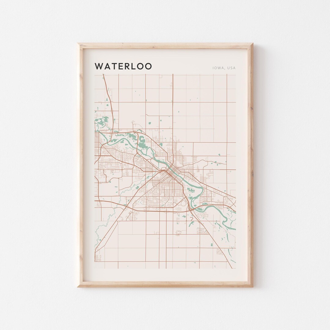 Waterloo Map Poster, Waterloo Print, Waterloo Poster, Waterloo Wall Art ...