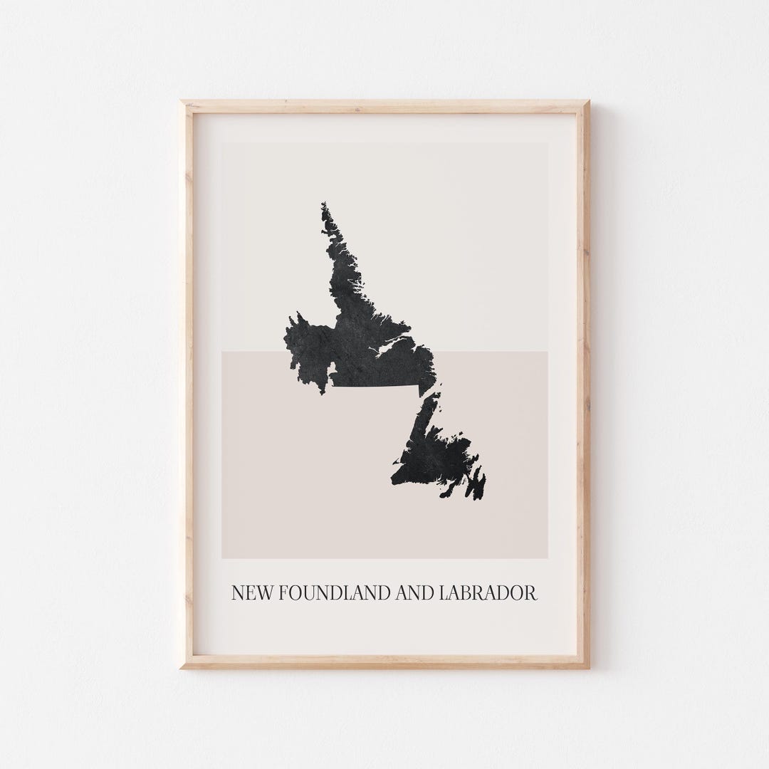 Newfoundland and Labrador Map Poster, Newfoundland and Labrador Print ...
