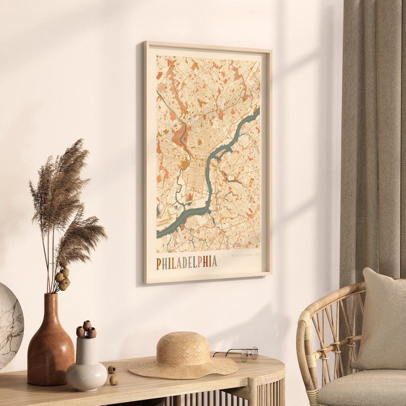 Philadelphia Map Poster, Philadelphia Wall Art, Philadelphia City Map ...