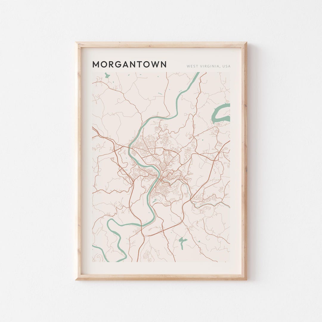 Morgantown Map Poster, Morgantown Print, Morgantown Poster, Morgantown ...
