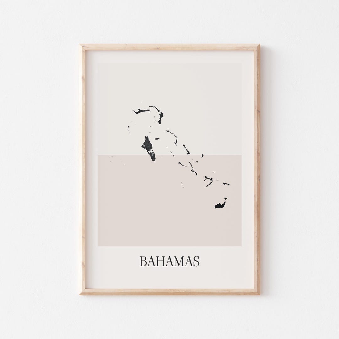 Bahamas Map Poster, Bahamas Print, Bahamas Map Print Minimalist Boho ...