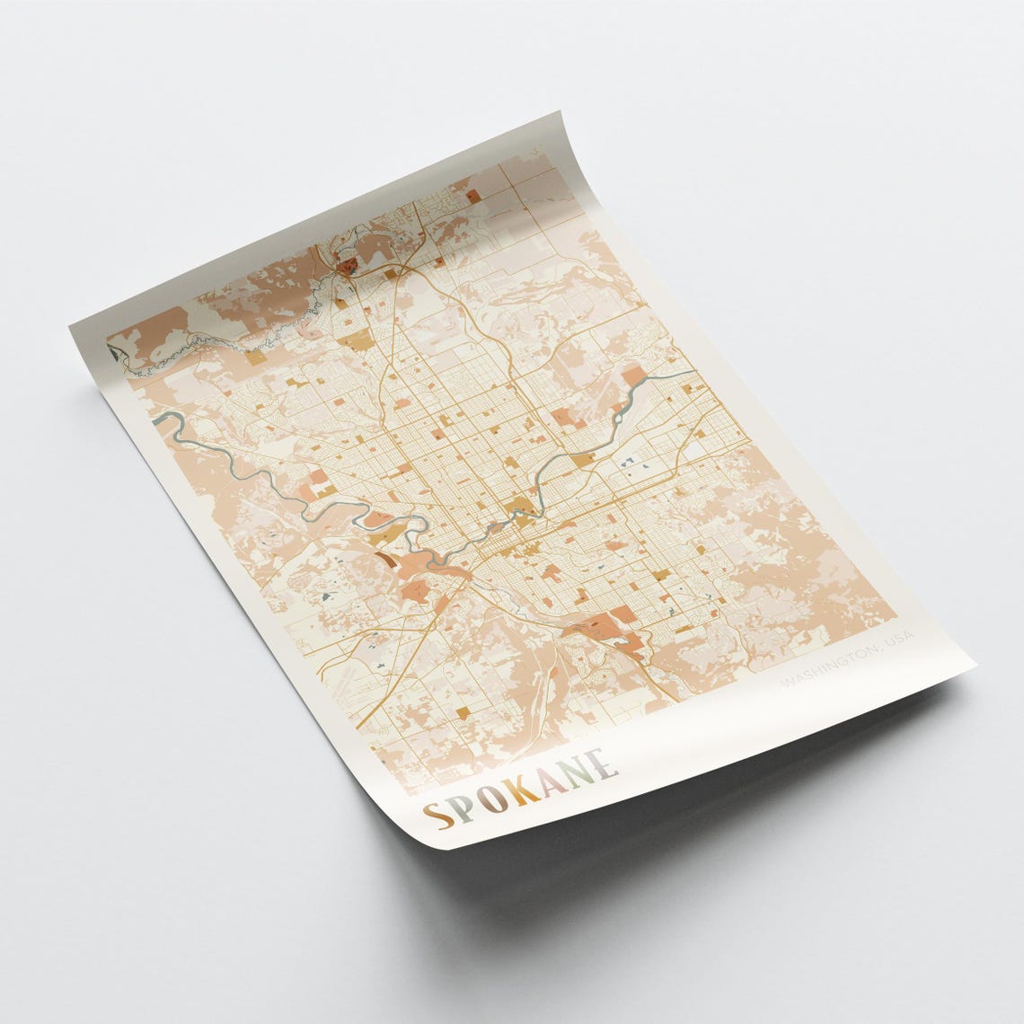 Spokane Map Poster, Spokane Print, Spokane Poster, Spokane Wall Art ...