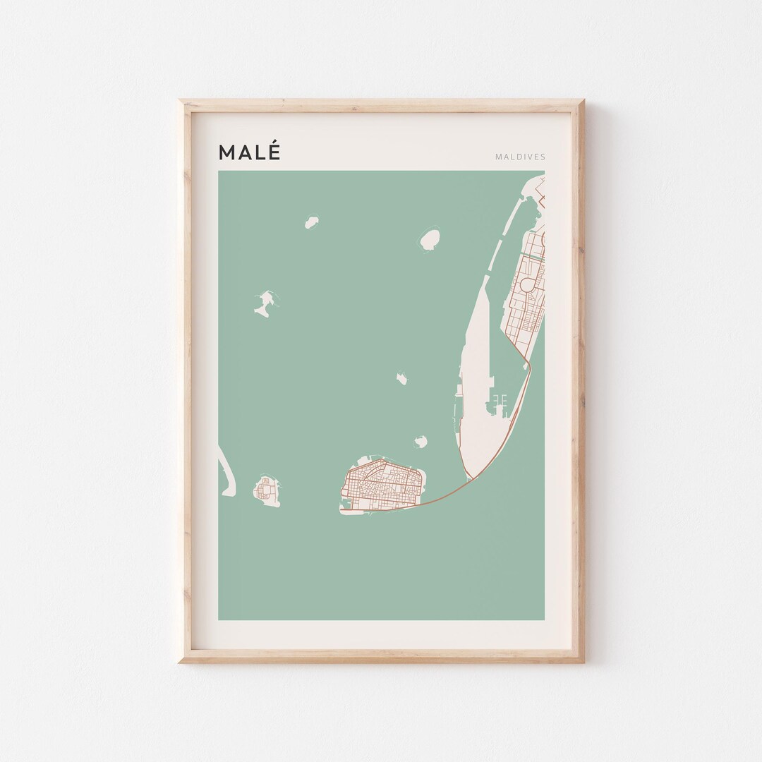 Male Map Poster, Male Print, Male Poster, Male Wall Art, Maldives ...