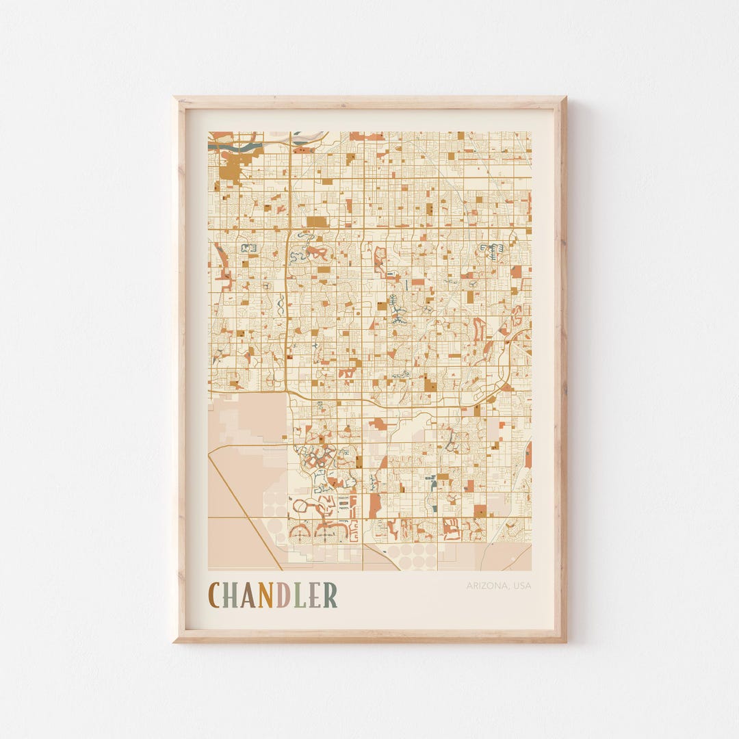 Chandler Map Poster, Chandler Print, Chandler Poster, Chandler Wall Art ...