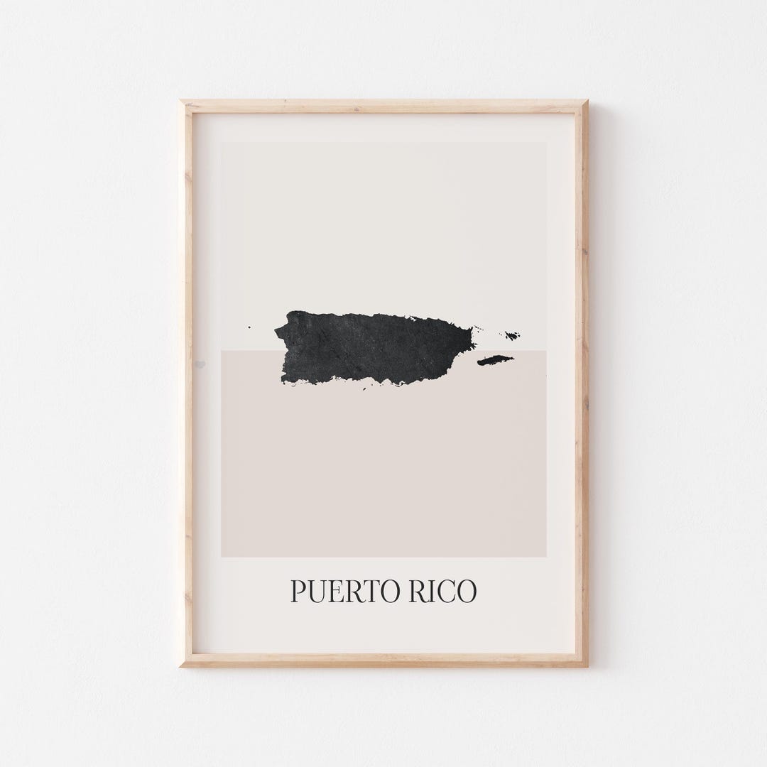 Puerto Rico Map Poster, Puerto Rico Print, Puerto Rico Map Print ...