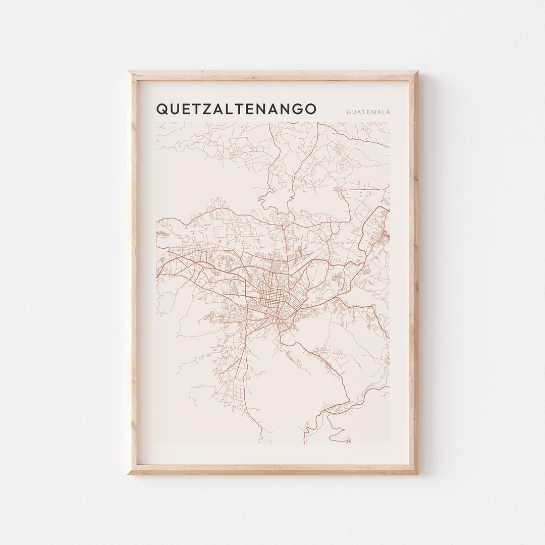 Quetzaltenango Map Poster, Quetzaltenango Print, Quetzaltenango Poster ...