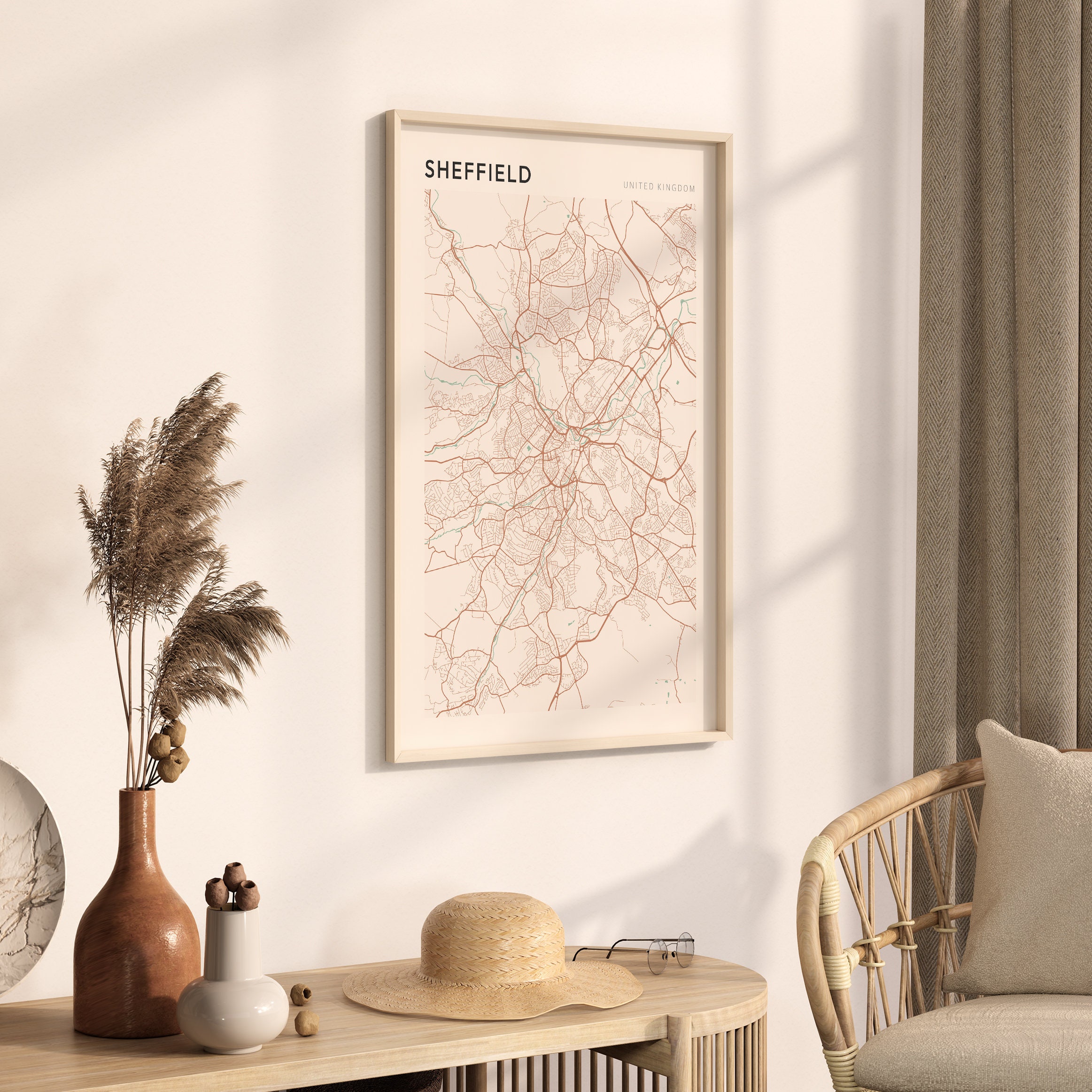 Sheffield Map Poster, Sheffield Poster, Sheffield Wall Art, Sheffield ...