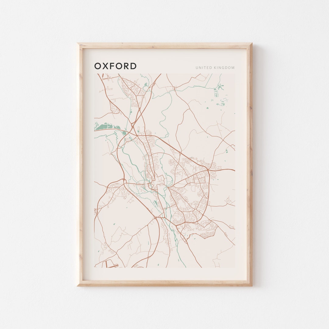 Oxford Map Poster, Oxford Poster, Oxford Wall Art, Oxford Print, Oxford ...