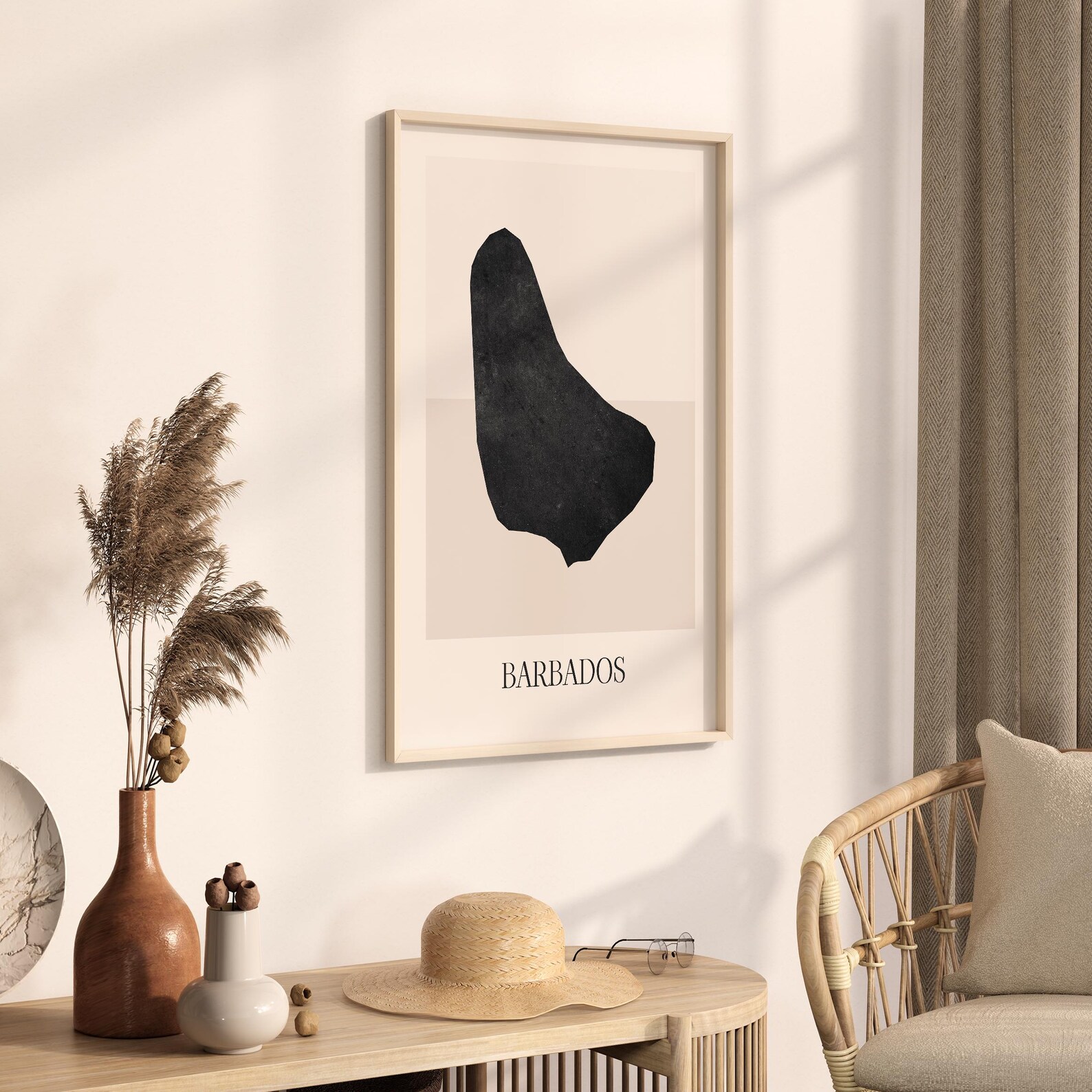 Barbados Map Poster, Barbados Print, Barbados Map Print Minimalist Boho ...