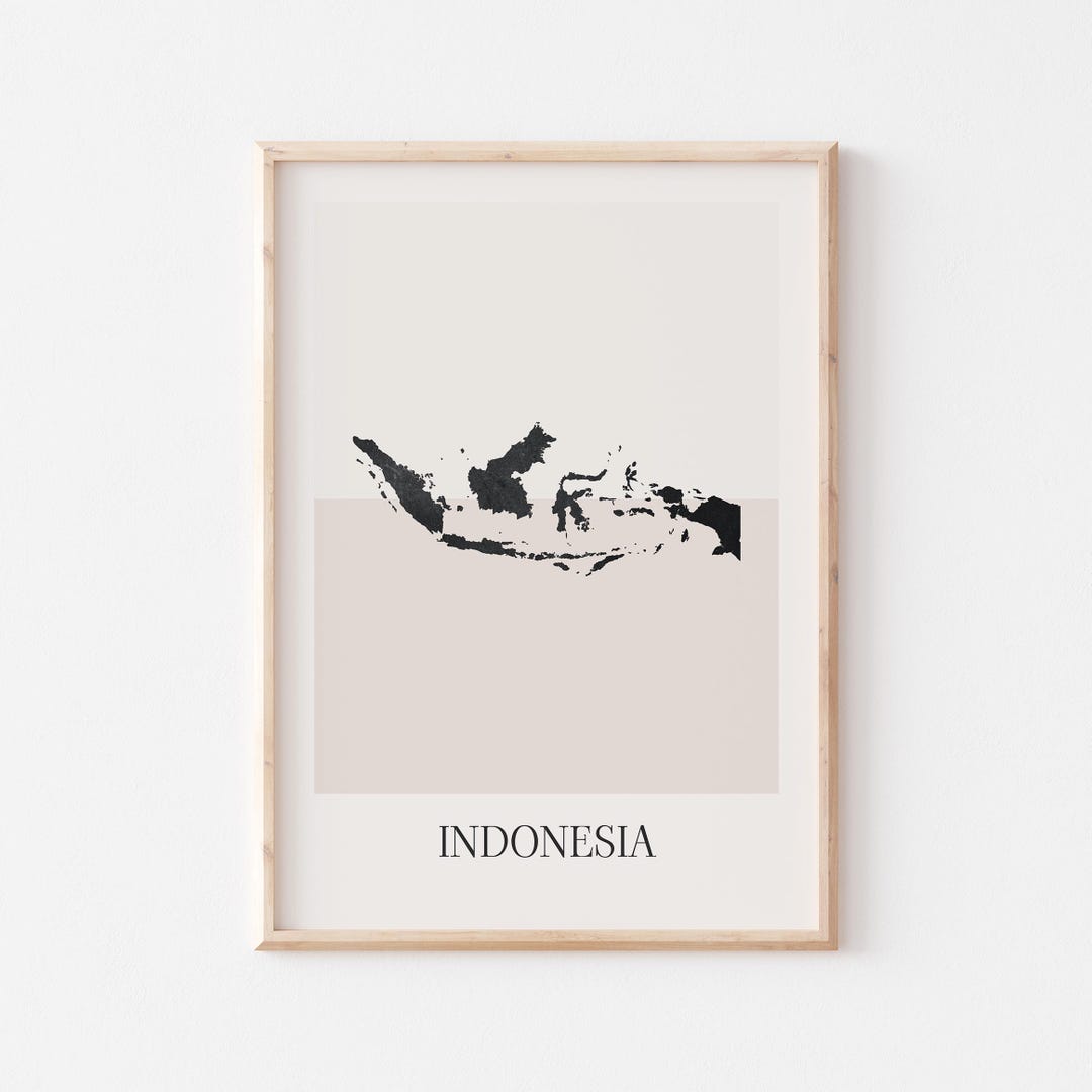 Indonesia Map Poster, Indonesia Print, Indonesia Map Print Minimalist ...