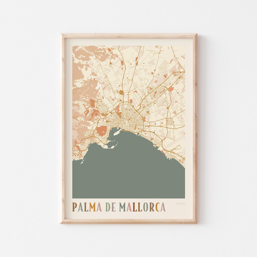 Palma De Mallorca Map Poster, Palma De Mallorca Print, Palma De ...