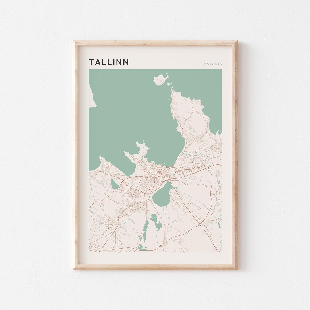 Póster con mapa de Tallin, impresión de Tallin, póster de Tallin, arte ...