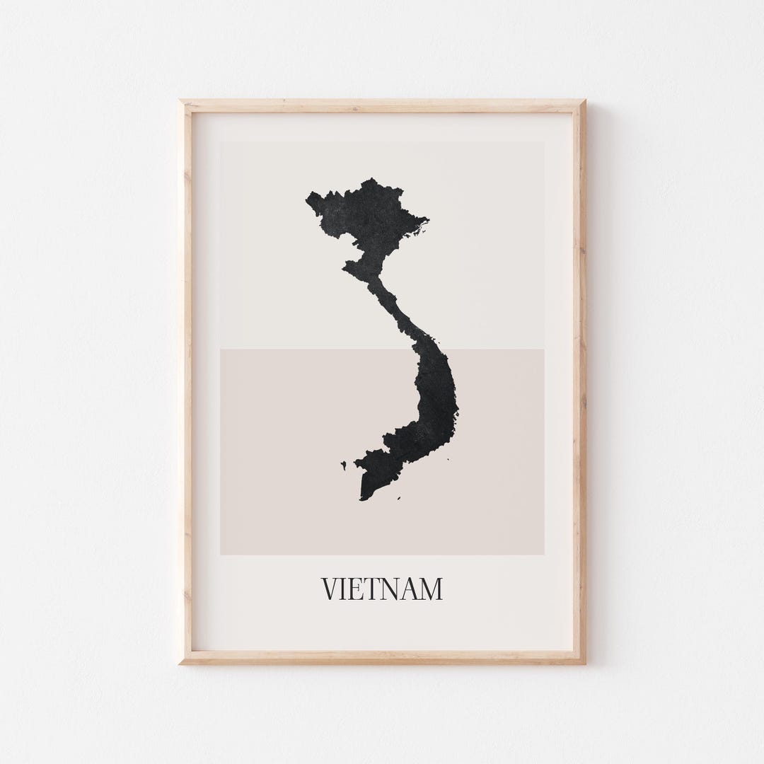Vietnam Map Poster, Vietnam Print, Vietnam Map Print Minimalist Boho ...