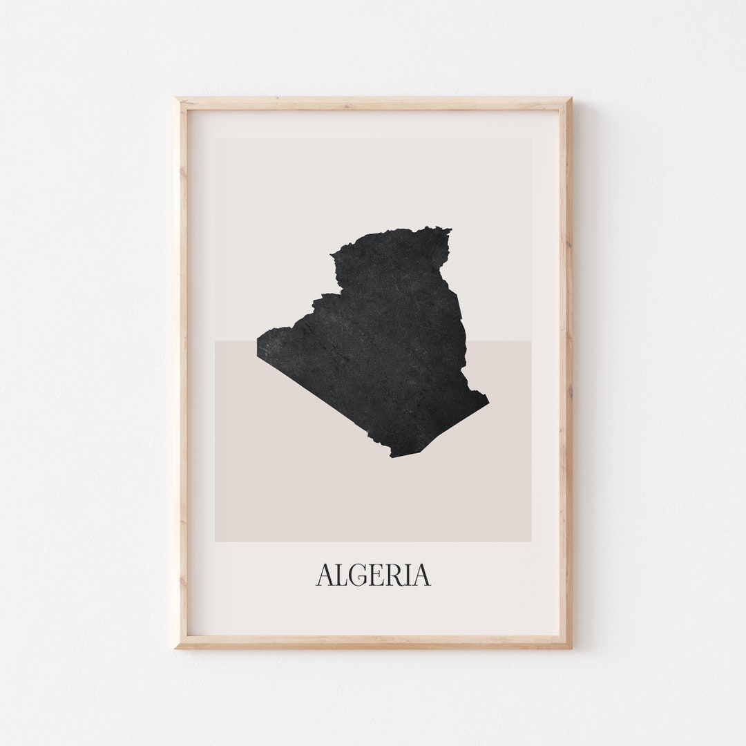 Algeria Map Poster, Algeria Print, Algeria Map Print Minimalist Boho ...