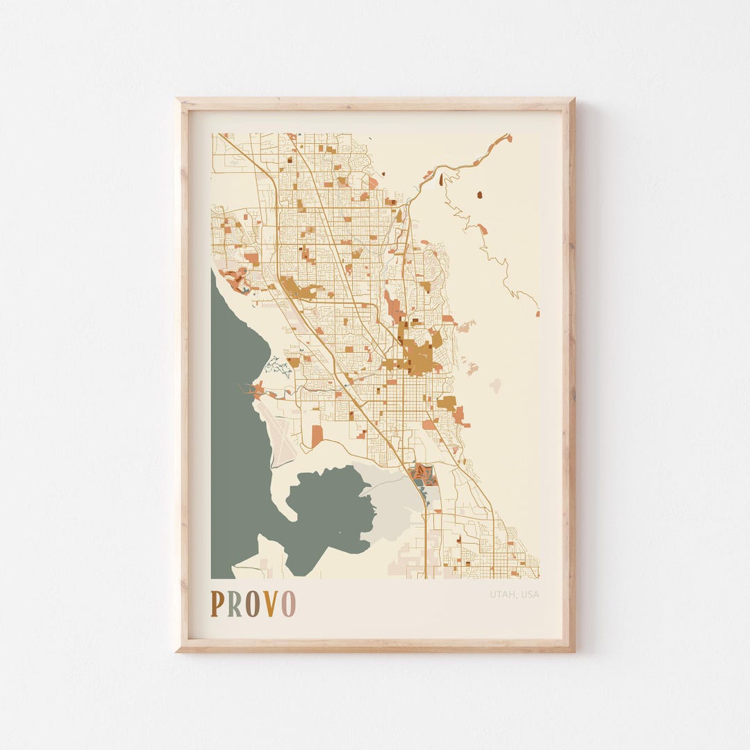 Provo Map Poster, Provo Print, Provo Poster, Provo Wall Art, Utah ...