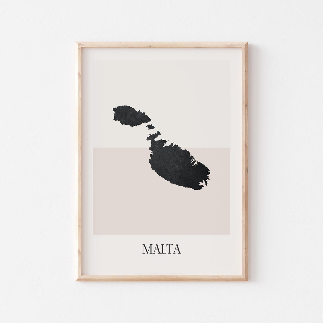 Malta Map Poster, Malta Print, Malta Map Print Minimalist Boho Wall Art ...