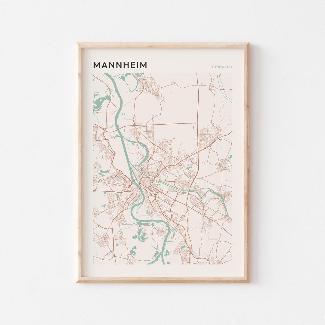 Mannheim Map Poster, Mannheim Print, Mannheim Poster, Mannheim Wall Art ...