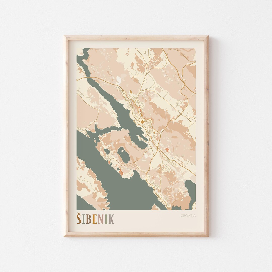 Sibenik Map Poster, Sibenik Print, Sibenik Poster, Sibenik Wall Art ...