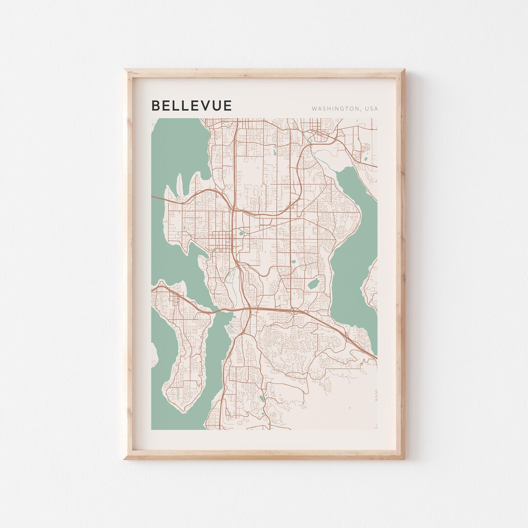 Bellevue Map Poster, Bellevue Print, Bellevue Poster, Bellevue Wall Art ...