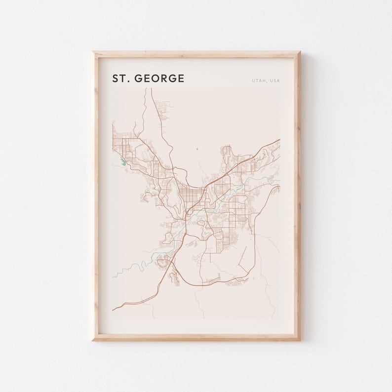 St. George Map Poster, St. George Print, St. George Poster, St. George ...