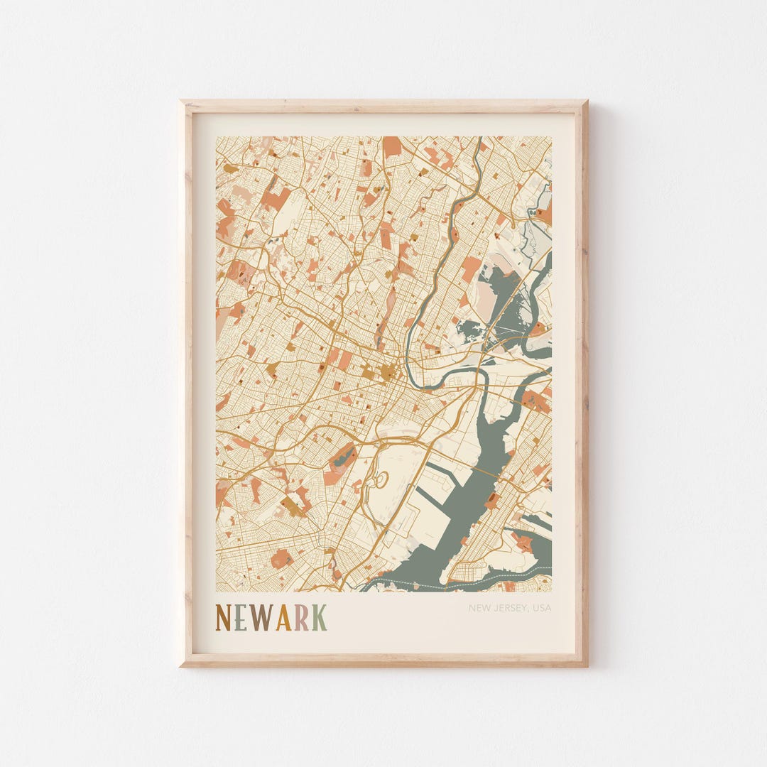 Newark Map Poster, Newark Print, Newark Poster, Newark Wall Art, New ...