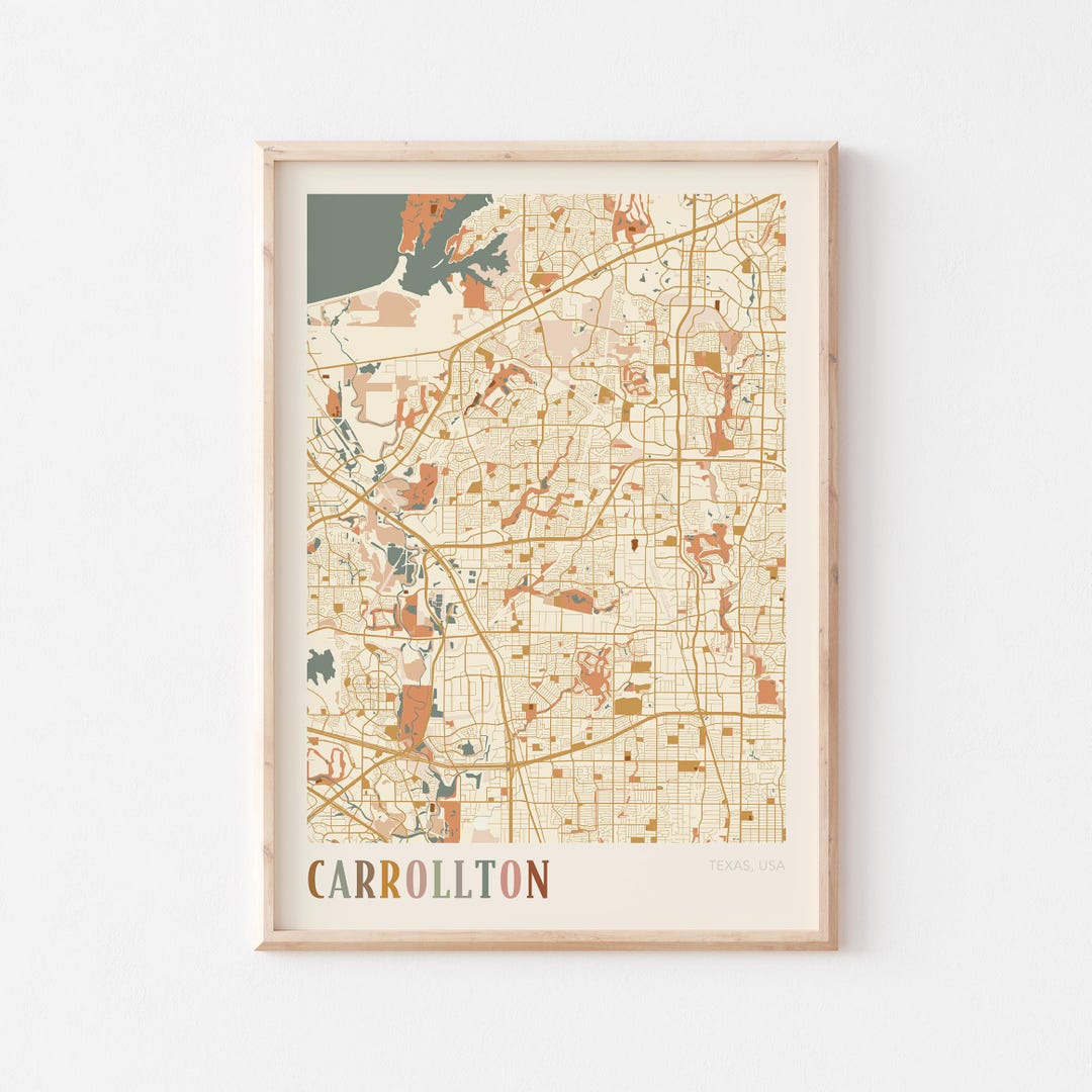 Carrollton Map Poster, Carrollton Print, Carrollton Poster, Carrollton ...