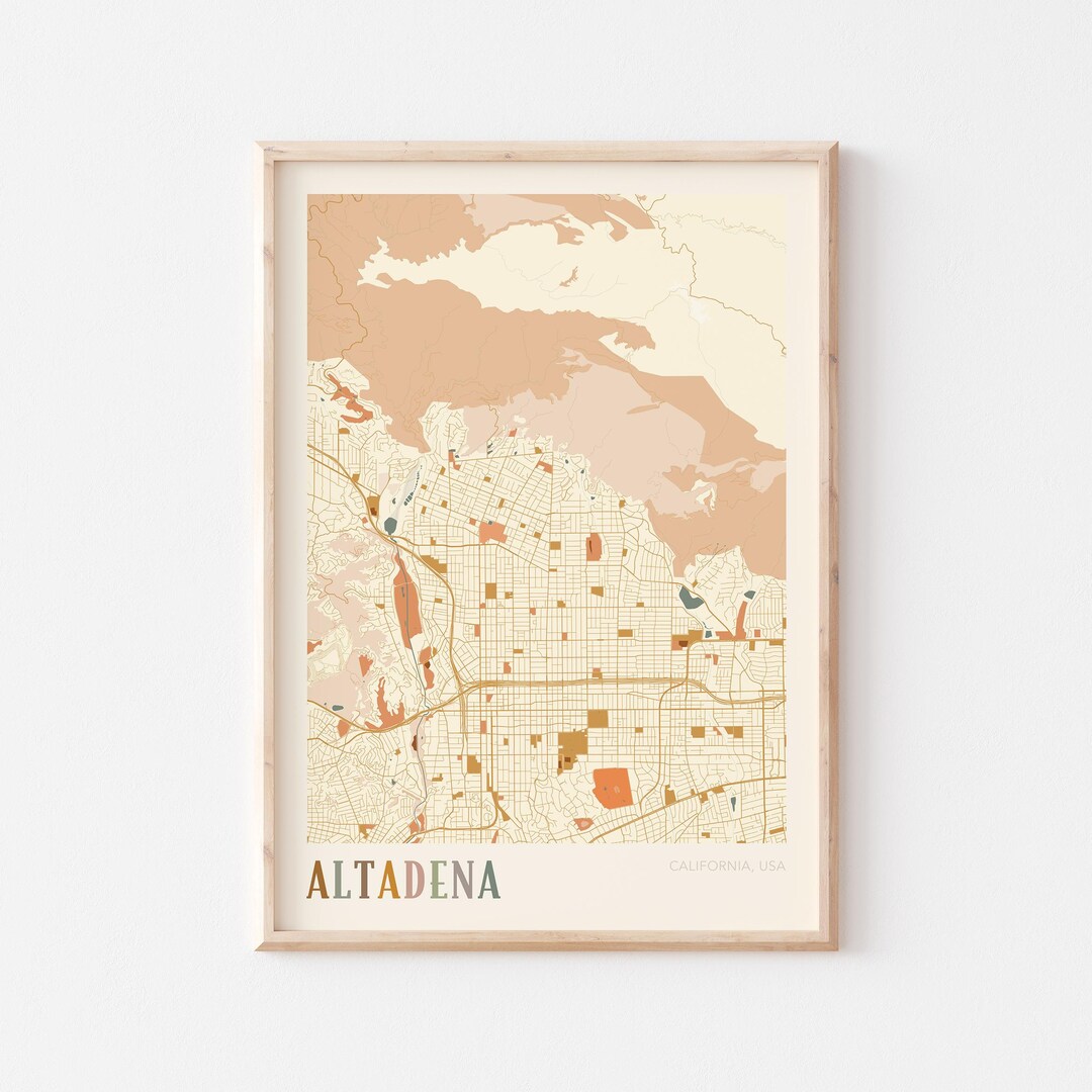 Altadena Map Poster, Altadena Print, Altadena Poster, Altadena Wall Art ...