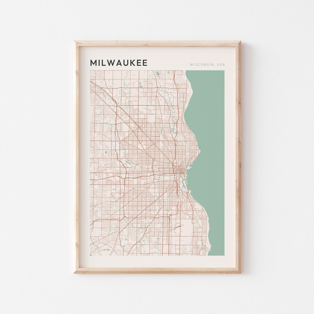 Milwaukee Map Poster, Milwaukee Print, Milwaukee Poster, Milwaukee Wall ...