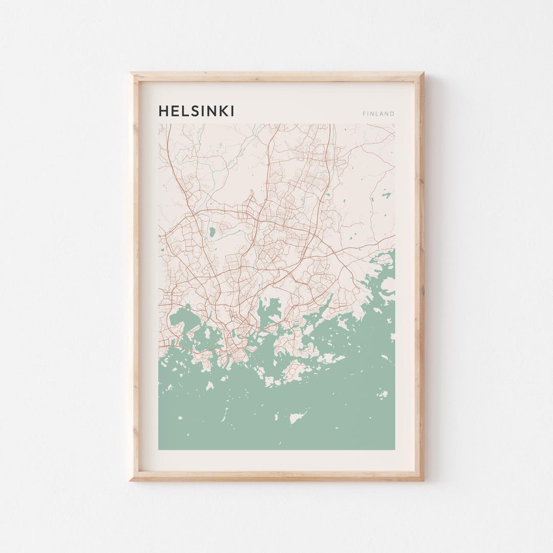 Helsinki Map Poster, Helsinki Print, Helsinki Poster, Helsinki Wall Art ...