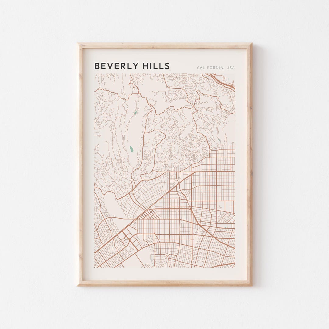 Beverly Hills Map Poster, Beverly Hills Print, Beverly Hills Poster ...
